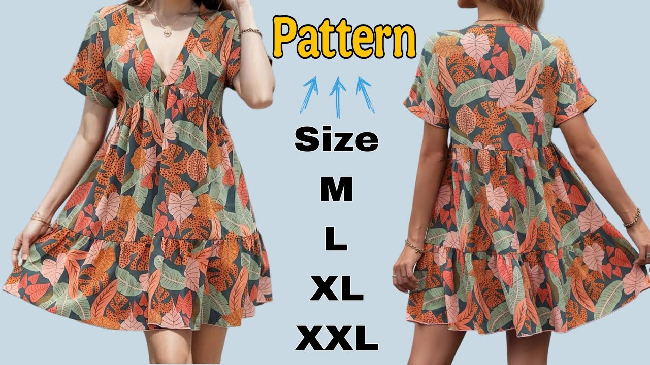 ️️ Draw the pattern for this stylish and comfortable dress in 10 ...