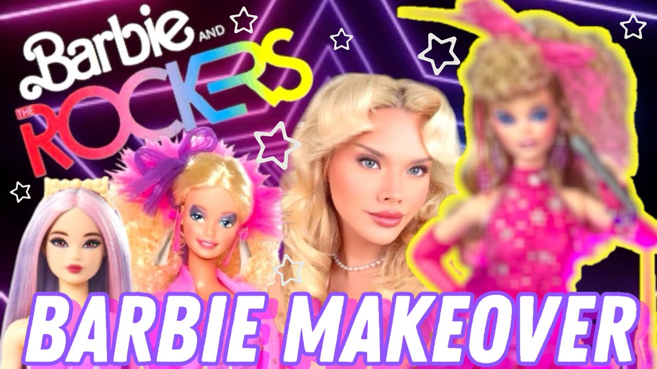 MAKING A CUSTOM BARBIE! BARBIE AND THE ROCKERS! REROOT, REPAINT, SEWING ...