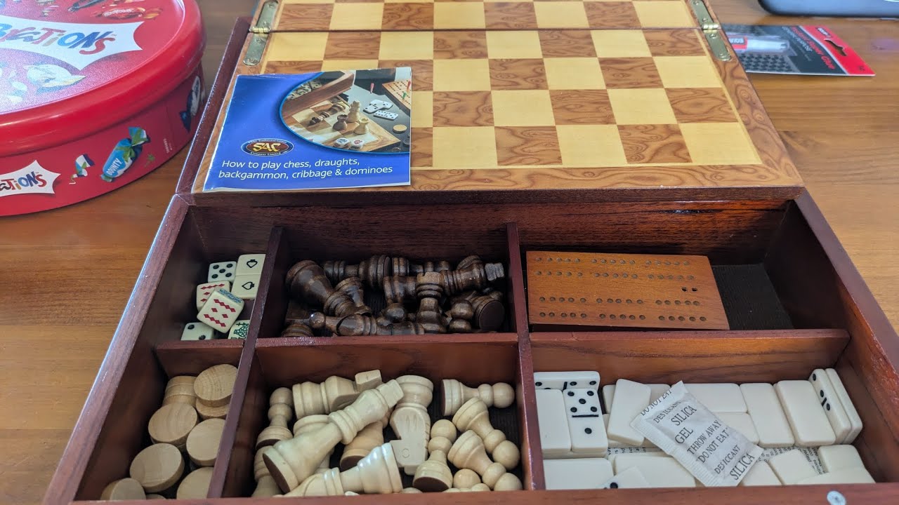 Studio Ann Carlton CAS Chess, draughts, backgammon, cribbage and dominoes set - YouTube