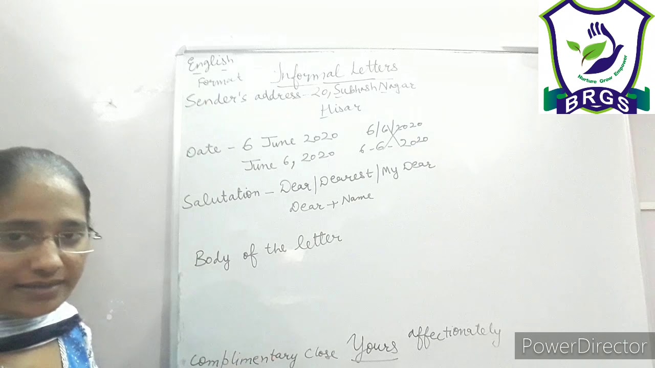 BRGS/CLASS 9/ENGLISH/ Informal Letters (Writing Skill) - YouTube