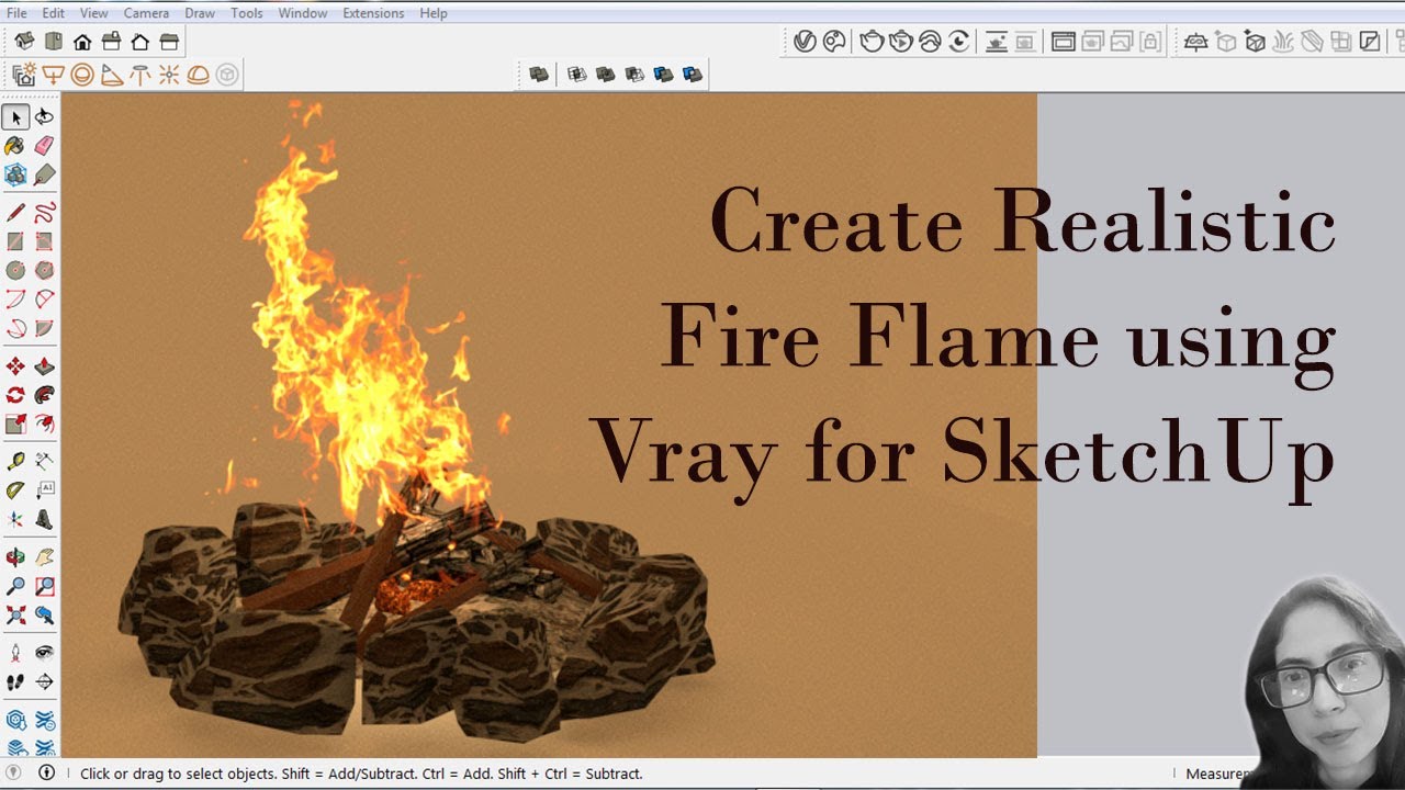 Realistic Fire Flame in Vray Sketchup #vray #sketchup - YouTube