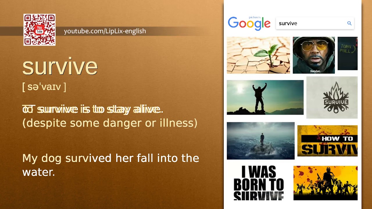 Survive : B2 level english vocabulary lesson, www.LipLix.com - YouTube