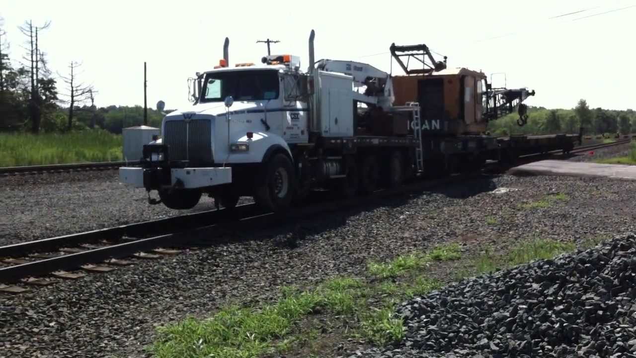 CSX Hy-Rail & American Crane - YouTube