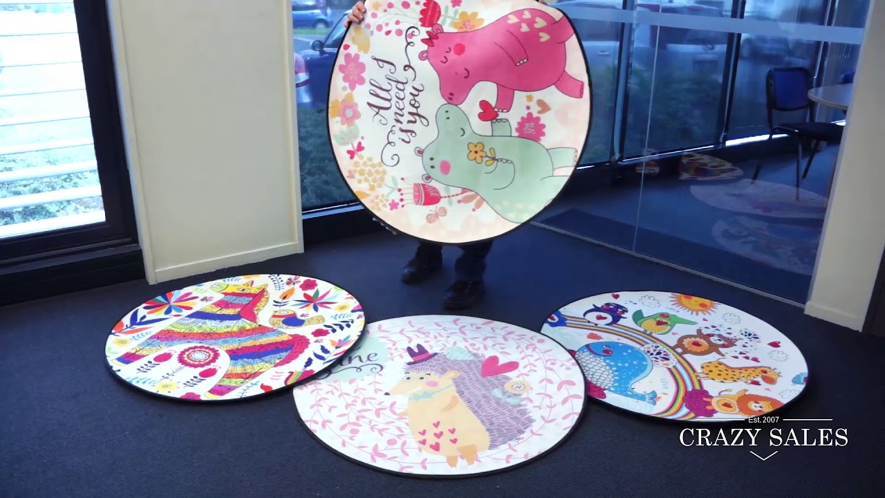 1m Round Kids Carpet Mat - YouTube