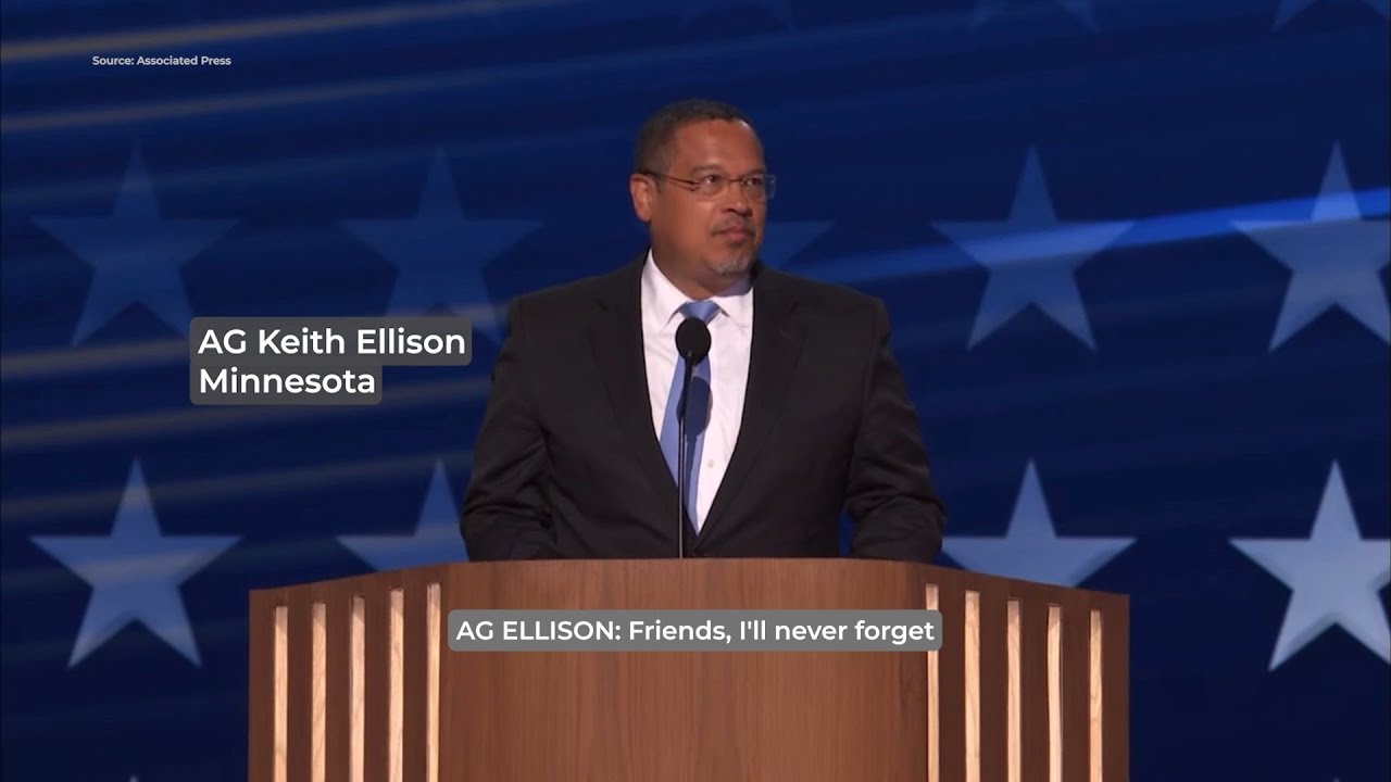 WATCH: Minnesota AG Keith Ellison takes the stage at the 2024 DNC ...