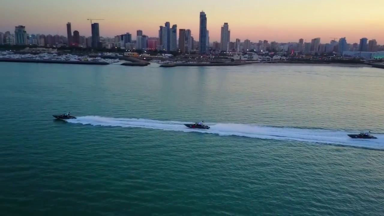 Kuwait Coast Guard during celebrations of the national day of Kuwait ...