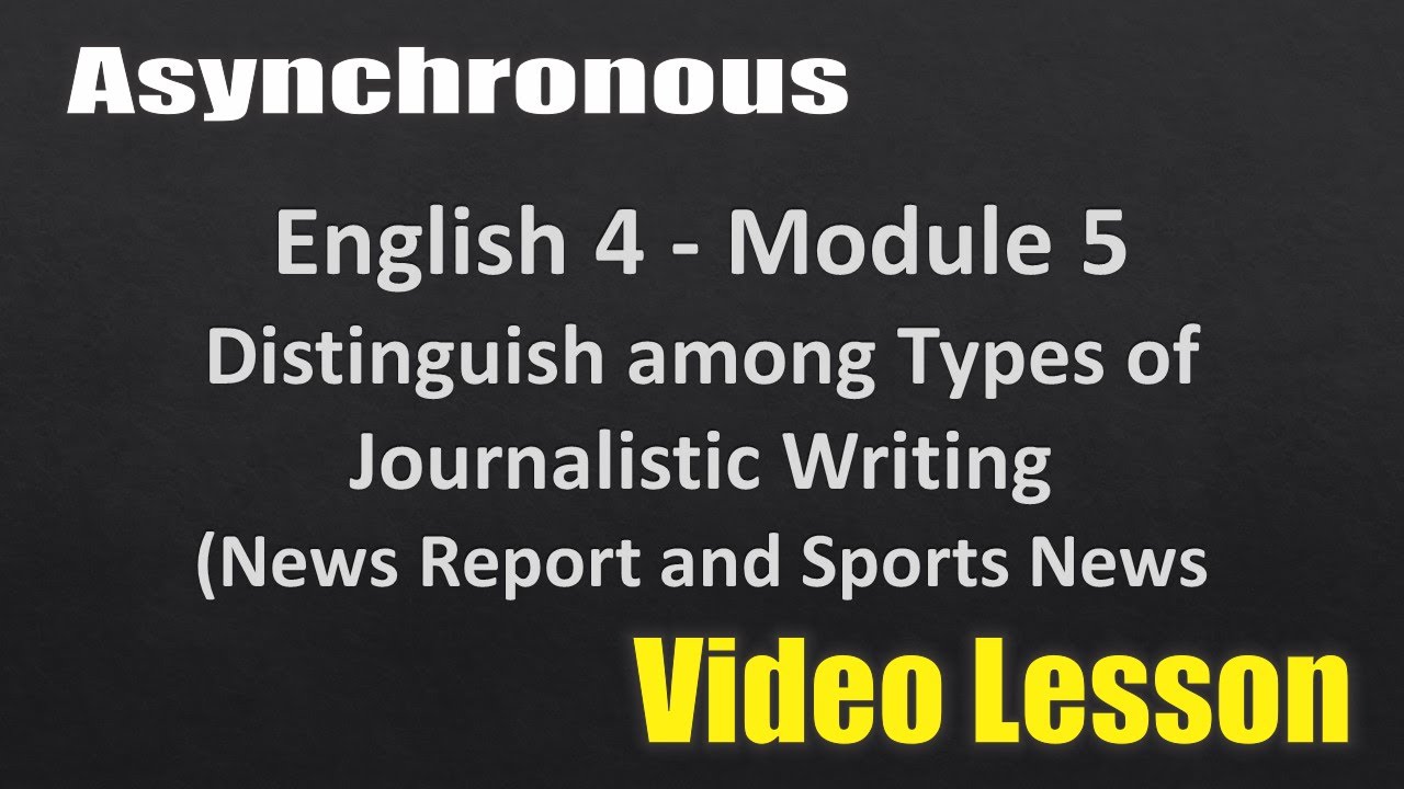 Asynchronous Video Lesson – May 2, 2024- Grade 4 - English - Quarter 4 - Module 5 - YouTube