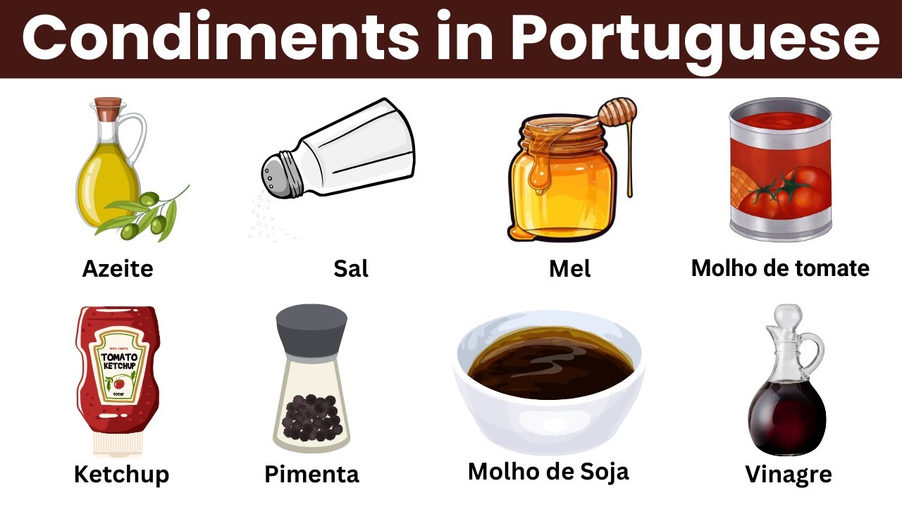 Learn Condiments Vocabulary in Portuguese - YouTube