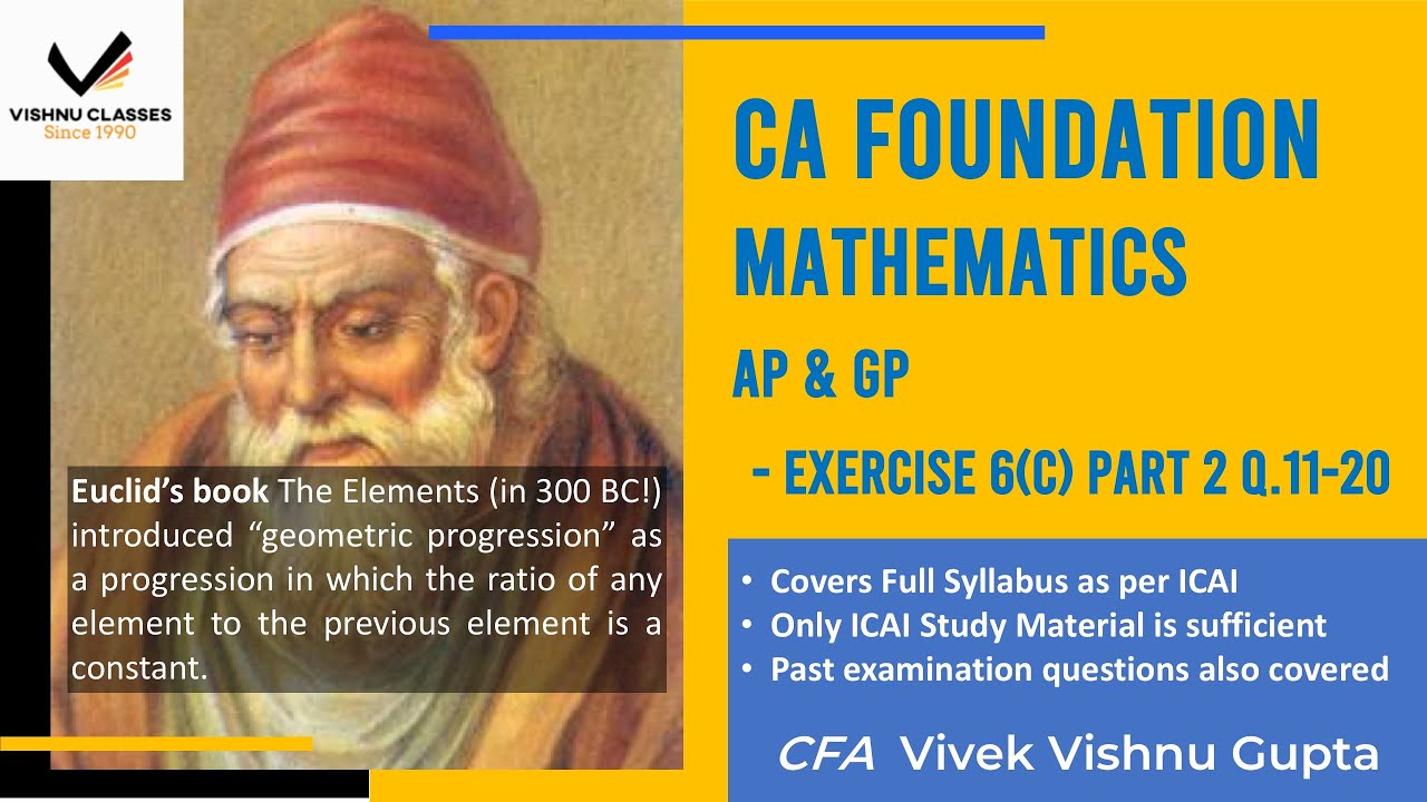 CA Foundation | Mathematics | AP & GP - Exercise 6(C) Part 2 - YouTube