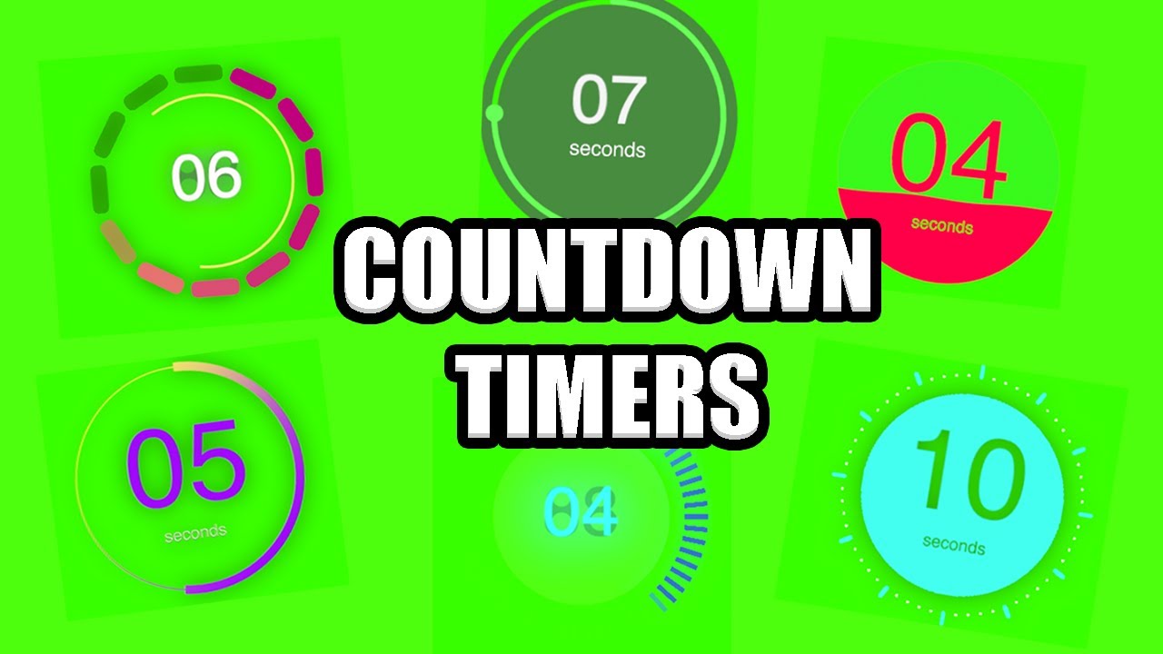 ANIMATED TIMER COUNTDOWN PACK - GREEN SCREEN - YouTube