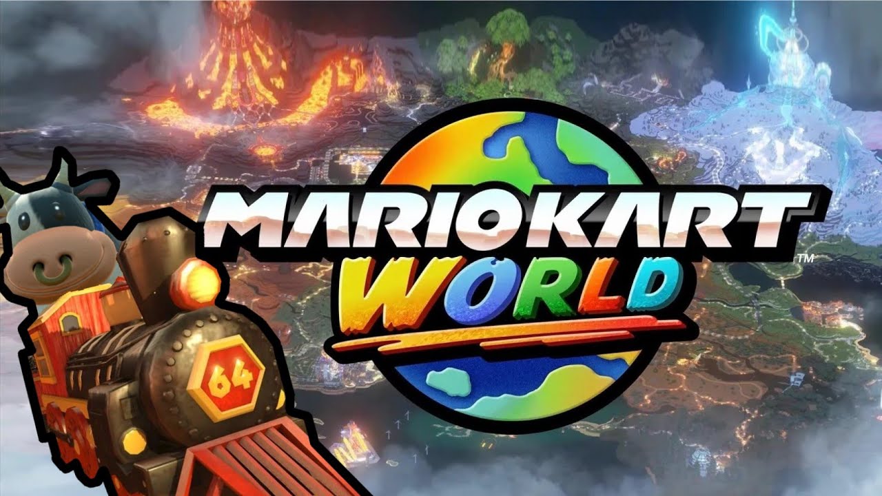 Riding a Train Through the Entire Mario Kart World map!🚂🐮 # ...