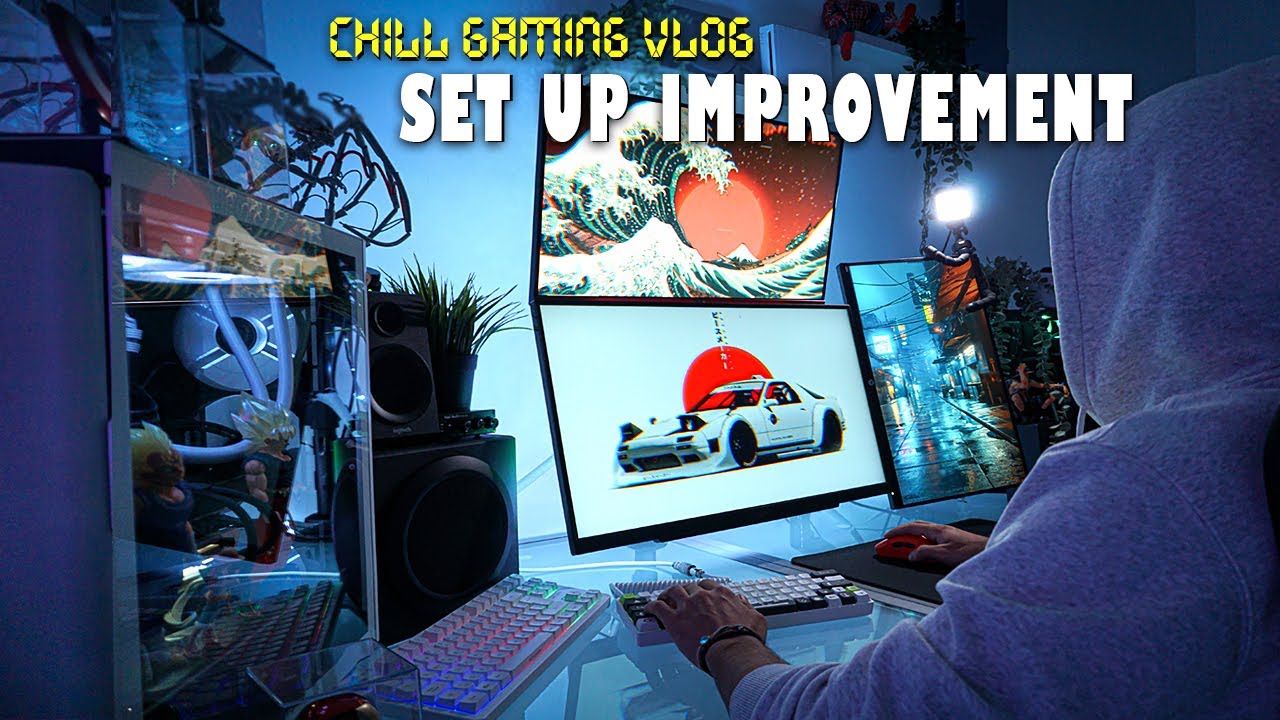 🍁Gaming Vlog 🎮 | Aesthetic set up improvement in chill Rainy weekend ...