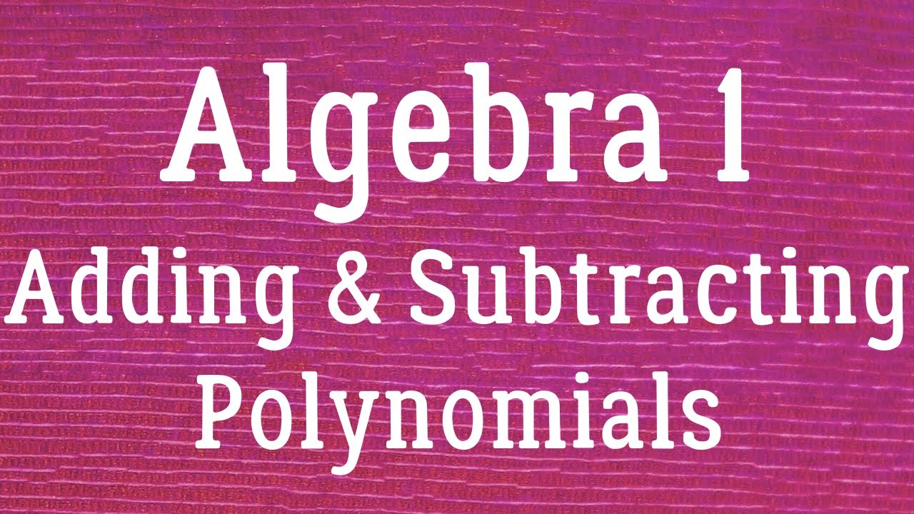 Algebra - Intro to Polynomials - YouTube