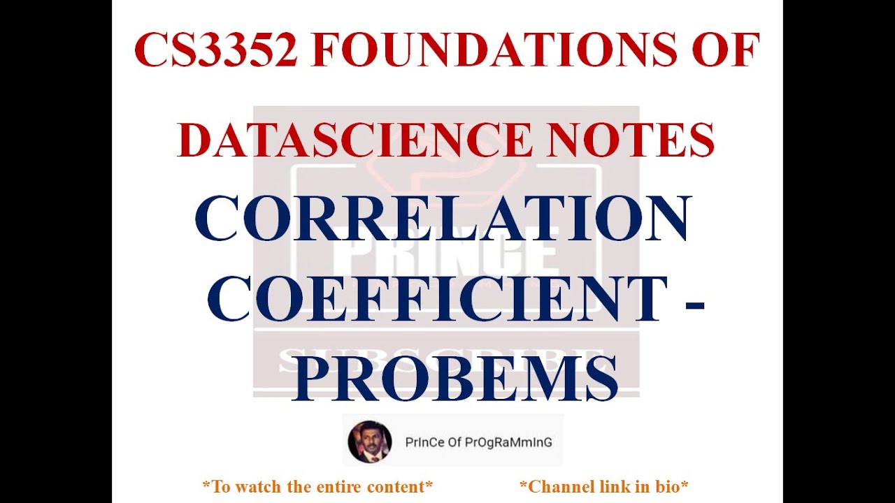 CORRELATION COEFFICIENT IN DATASCIENCE NOTES - CS3352 FOUNDATIONS OF ...