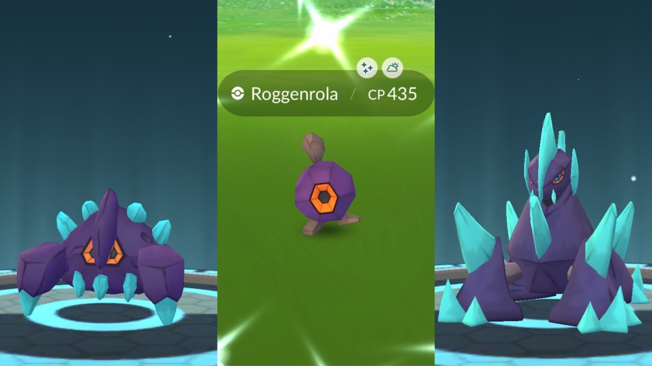 CATCHING SHINY ROGGENROLA IN POKÉMON GO!! Shiny Boldore and Shiny ...