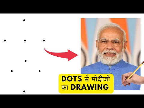 How to draw PM Narendra Modi from dots|Turn dots into Modiji portrait ...