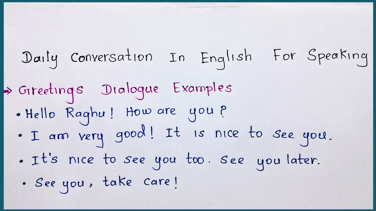 Greetings Dialogue | Daily conversation | speaking in English | Nifty's ...