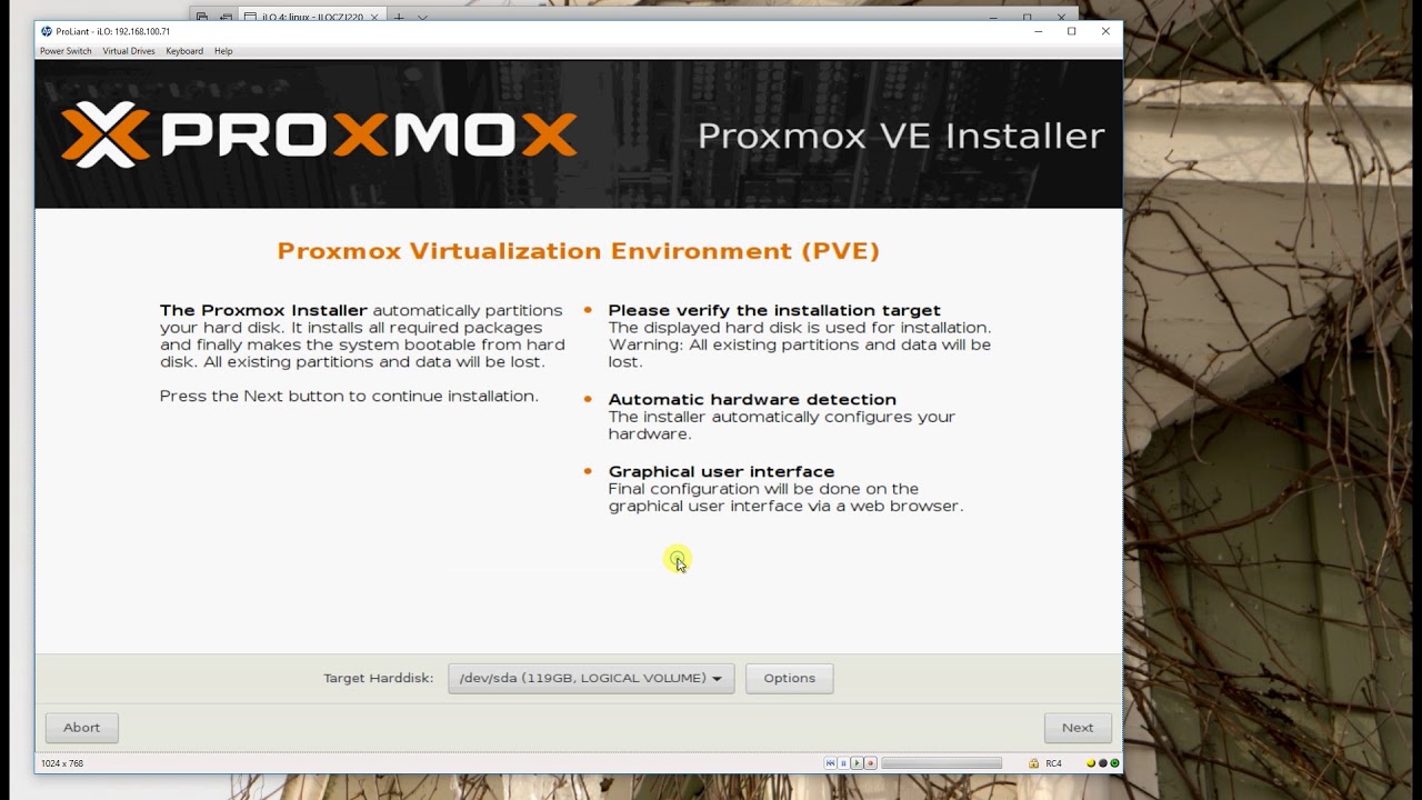 How to install Proxmox 5.1 through HP ilo - YouTube