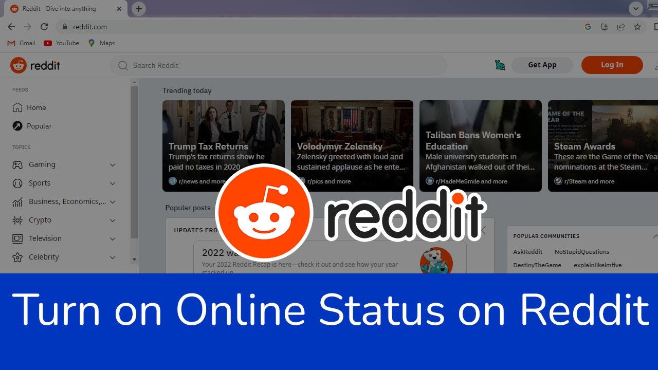 How to turn on online status on Reddit? - YouTube