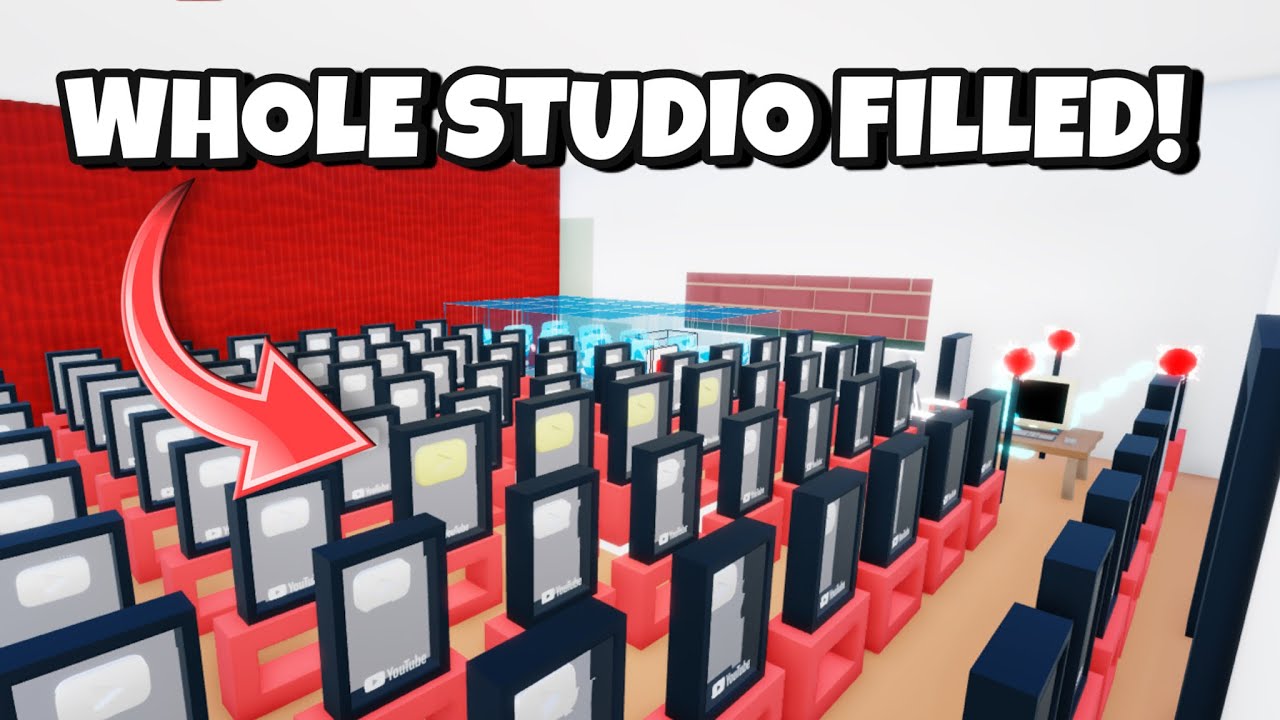 I FILLED UP MY WHOLE STUDIO WITH PLAY BUTTONS!! (YouTube Simulator ...