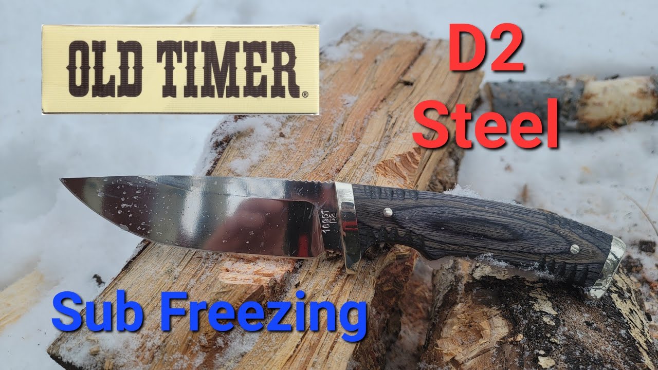 Schrade Old Timer 169OT D2 Knife Winter Sub Freezing Workout Test ...