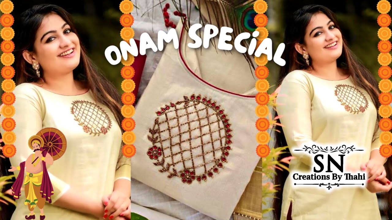 🌸Onam Special🌸 Dress Design😍 | Easy Handwork Tutorial for Beginners ‍🔥 #trending - YouTube