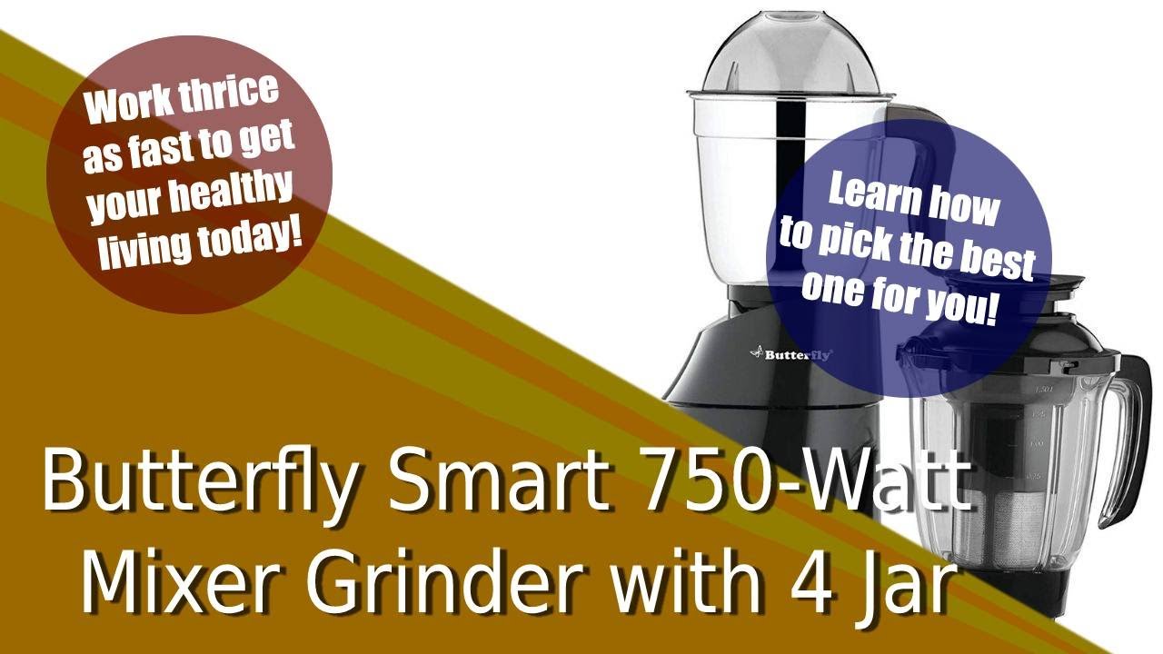 Butterfly Smart 750 Watt Mixer Grinder - Review & Features - YouTube