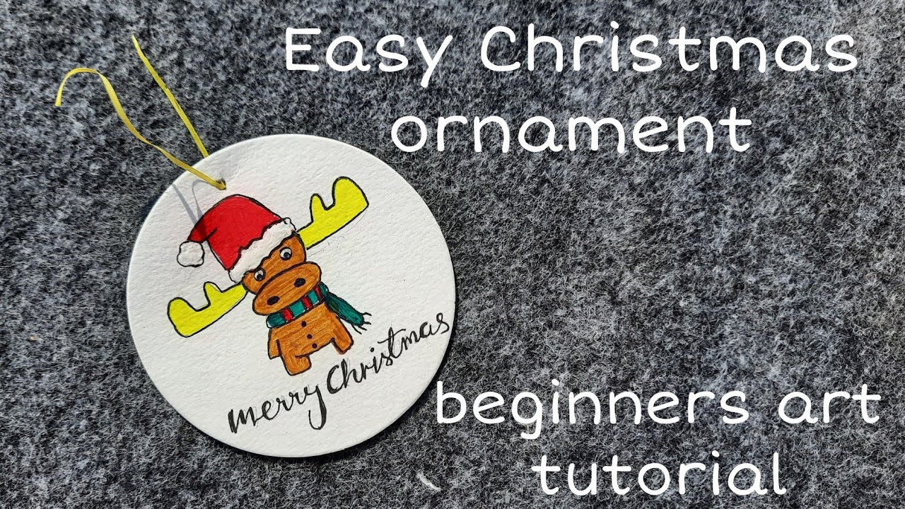 easy to make Cute Rudolph drawing | Christmas ornament | step by step ...