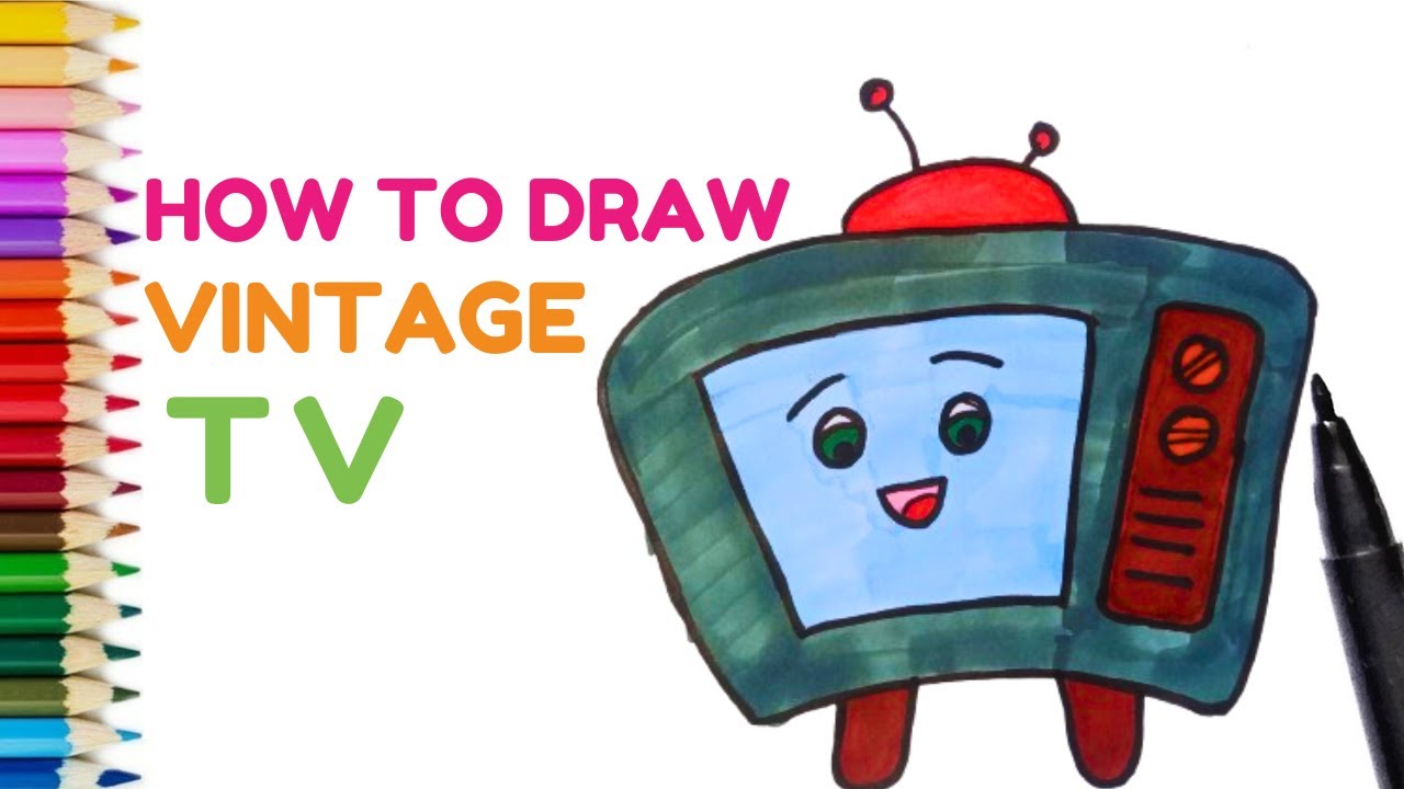 How to Draw a Vintage Television 📺🖌️ | Retro TV Drawing - YouTube