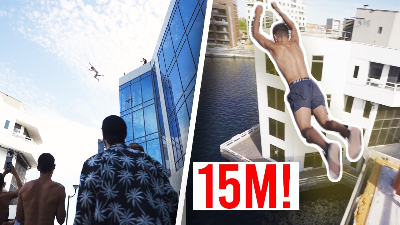 Jumping off BUILDINGS in Canary Wharf - YouTube