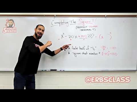 5 Minute Math: Algebra - Quadratics: COMPLETING THE SQUARE!!! (the ...