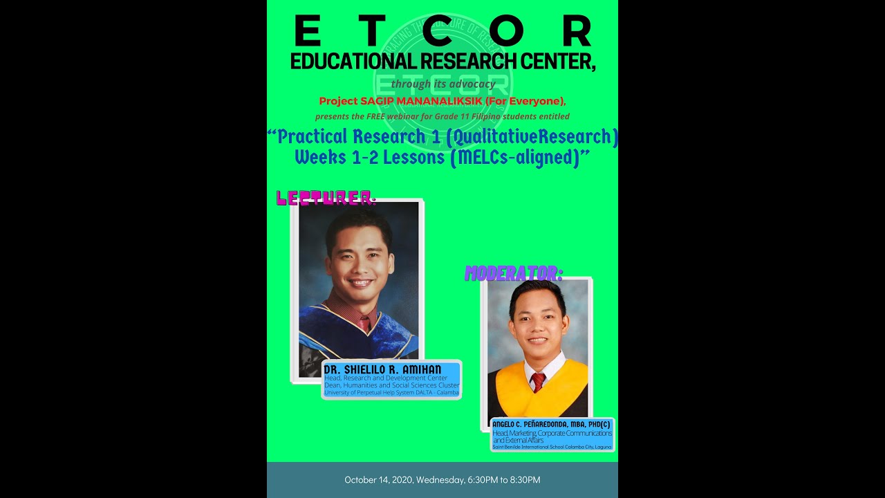 “Practical Research 1 (Qualitative Research) Weeks 1-2 Lessons (MELCs ...