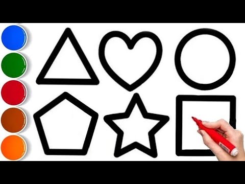 How to Draw 2D Shapes Step by Step | Easy Geometry Drawing for Kids ...