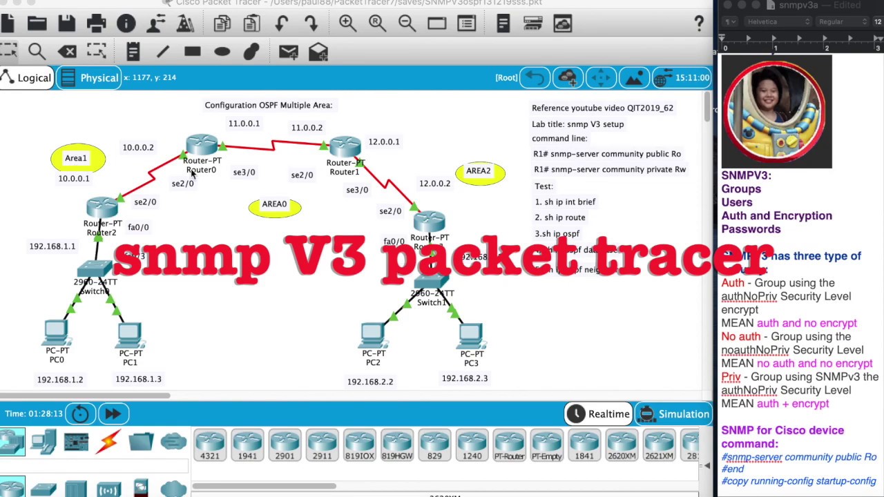 QIT2020_ 24 SNMP V3 Part 3 of 3, SNMP V3 Operation in OSPF - YouTube