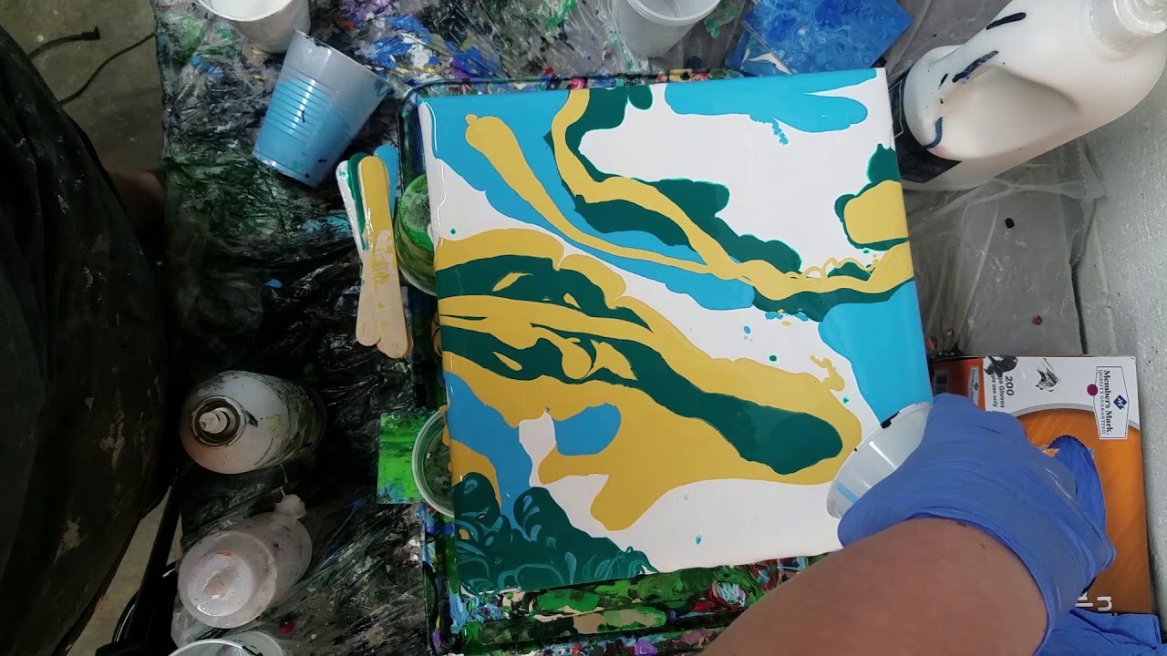 Acrylic Pour Painting, Process Video #1 - YouTube