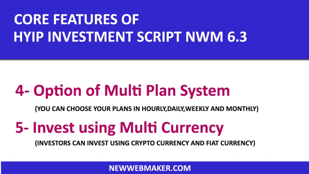 New Hyip Investment script NWM 6.3 || Hyip Script 2019 - YouTube