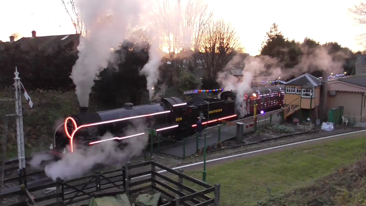 LSWR S15 Class no 506 Departure Alresford (Hampshire) for Alton - YouTube