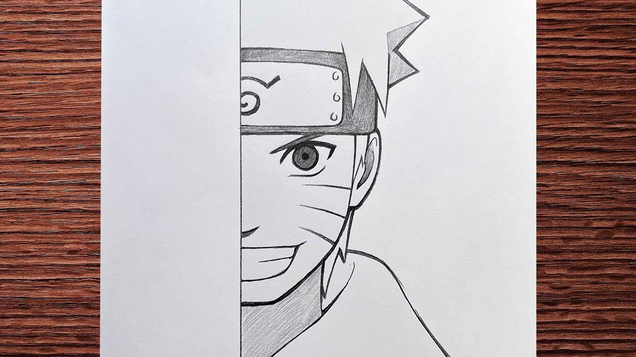 Easy anime sketch | how to draw Naruto step-by-step | Naruto art - YouTube
