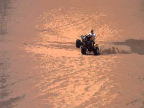 Can Am Renegade Wheelie in sand dunes - YouTube