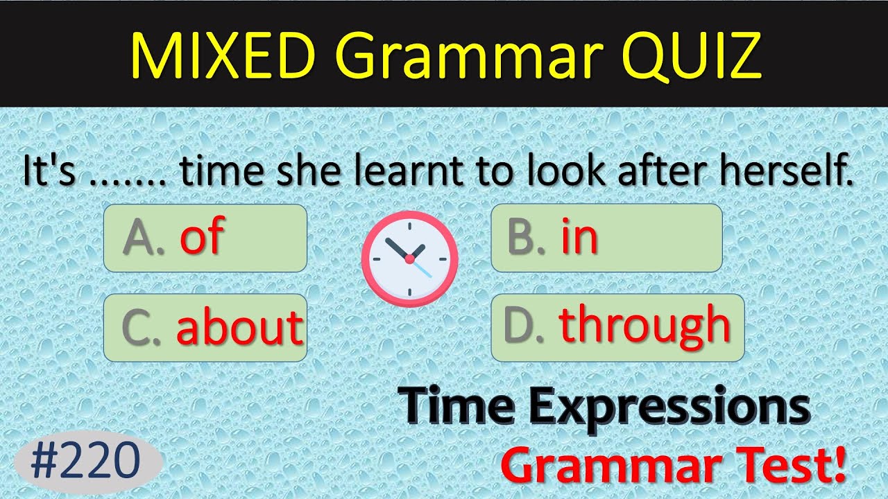 English Time Expressions | Simple English Test | English Grammar Quiz ...
