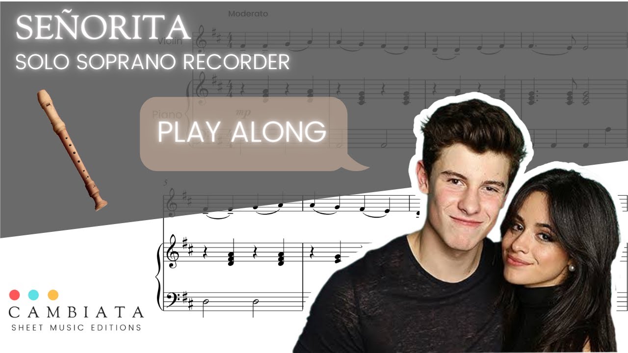 Señorita - Solo soprano recorder (Play Along) - YouTube