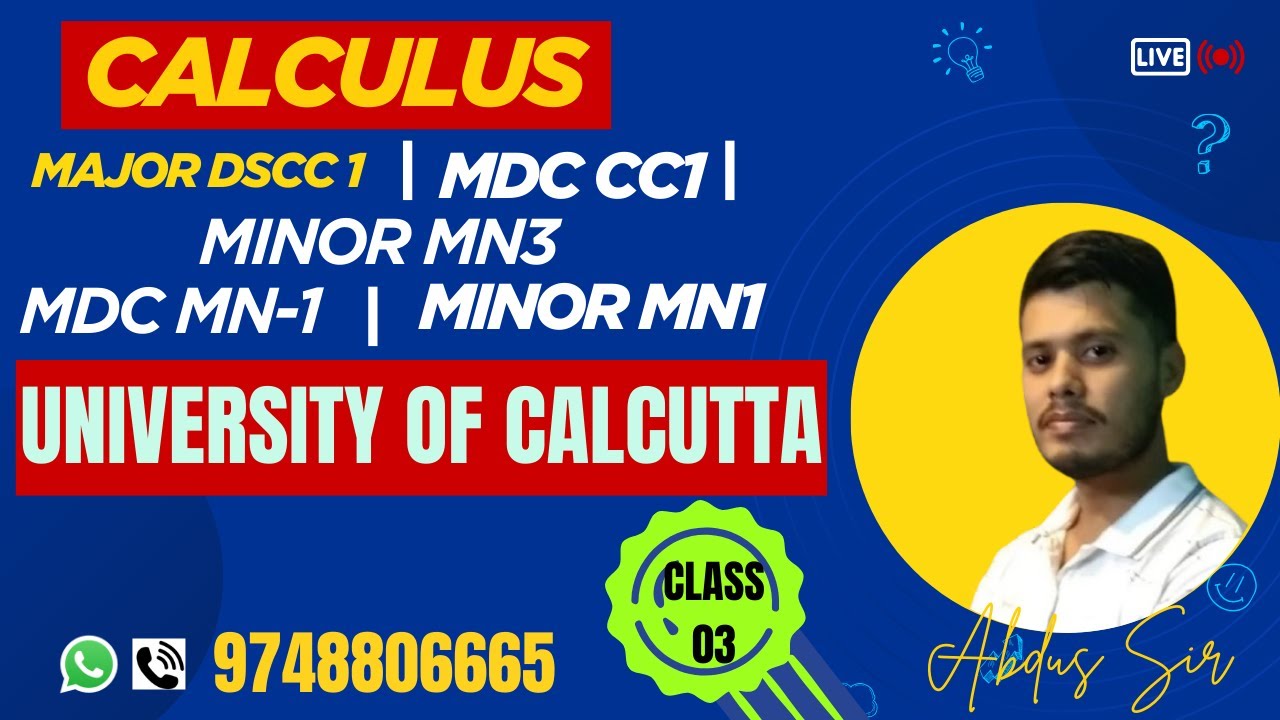 Calculus | MAJOR DSCC 1 | MINOR MN1 | MDC CC1 | MINOR MN3 | MDC mn-1 ...