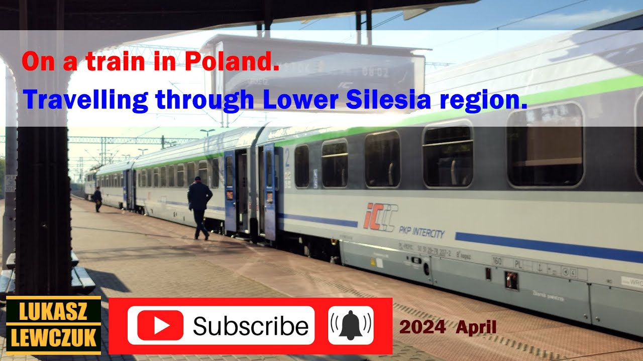 On a Train in Poland. Travelling through Lower Silesia. From Wroclaw ...