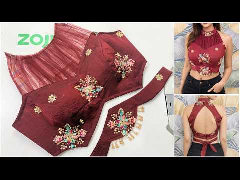 Halter Neck Blouse Cutting and Stitching | Halter Neck Blouse Cutting | Halter Neck Dress