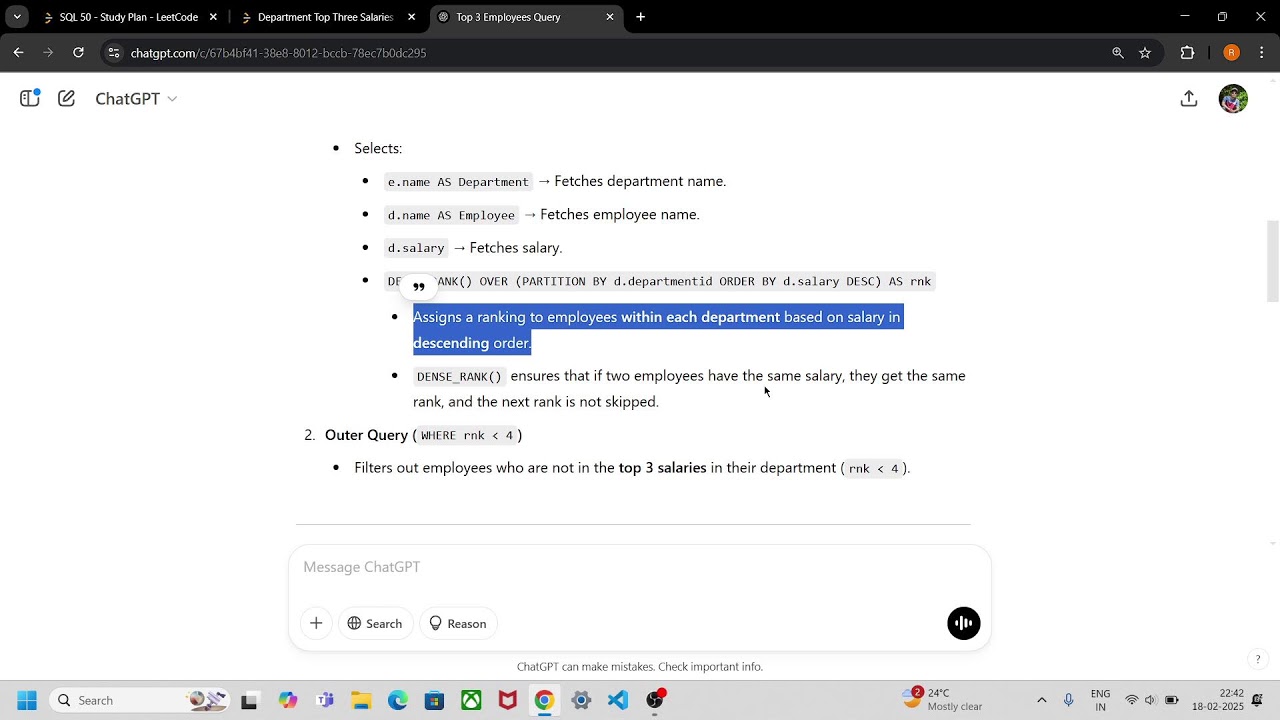 Leetcode Department Top Three Salaries Sql And Pandas Problem 43 2840