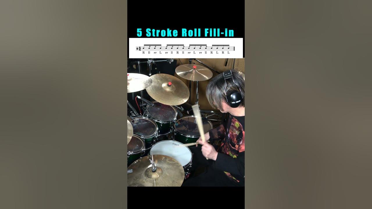 5 Stroke Roll Drum Fill-in 5ストロークロール使ってドラムフィルイン叩いてみた。 #drums #sakaedrums #rudiments - YouTube