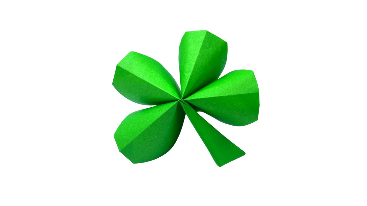 Easy Origami Shamrock Tutorial - 4 Leaf Clover Origami - YouTube