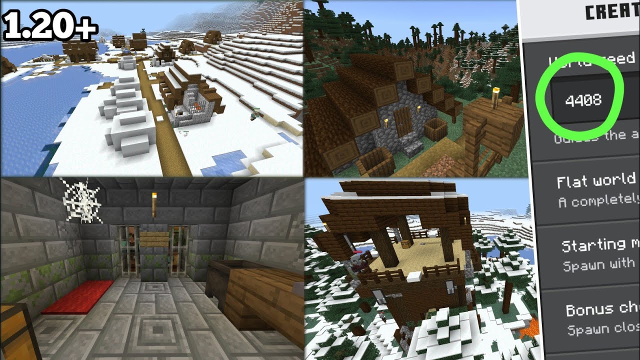 MINECRAFT 3 BEST SEEDS FOR SNOWY AND TAIGA BIOME ( Minecraft Bedrock/Pe ...