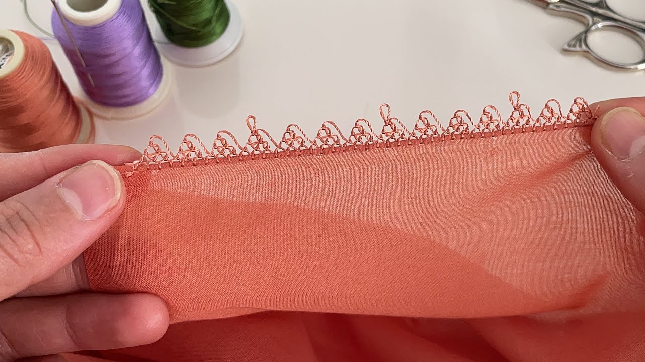 Dğz taba renk üzerine iğne oyası yapımı/ iğne oyası modelleri - YouTube