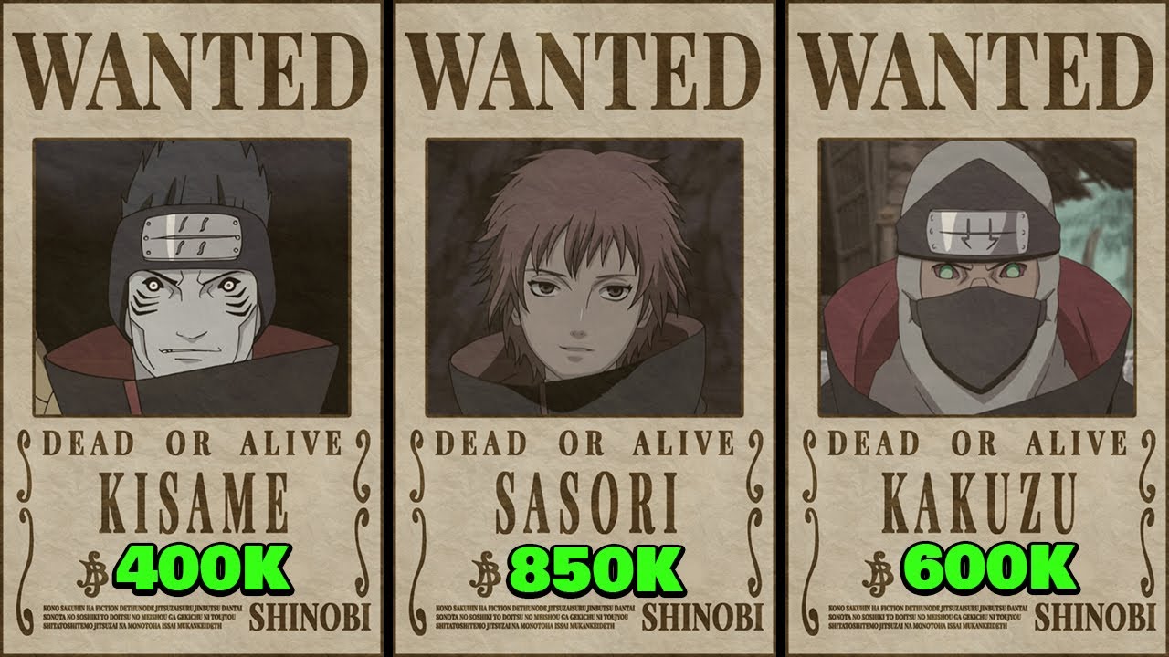 Akatsuki Wanted Posters Revealed! - YouTube